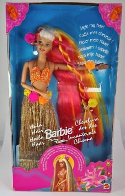 Vintage 1996 Mattel Hula Hair Barbie, Hawaiian Style Barbie Doll Rare ...