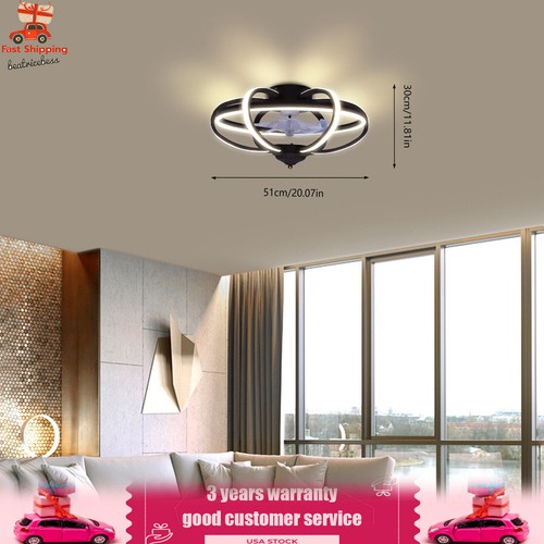 Modern Dimmable Lamp Chandelier LED Remote Control Ceiling Fan Light ...