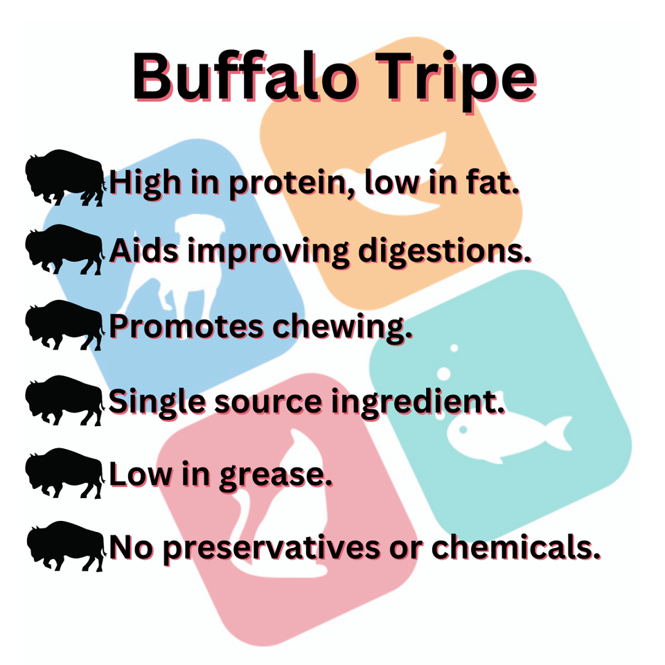 Buffalo Tripe Sticks Dog Treats 15cm Air Dried Chew High Protein Low ...