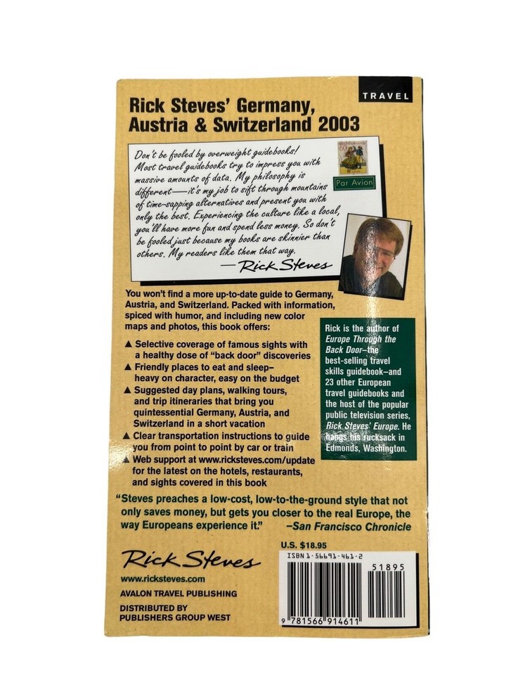 Rick Steves' Germany Austria Switzerland & Prague 2003 Paperback Travel ...