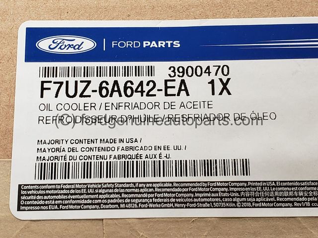 Genuine Ford Oil Cooler ASY F7UZ6A642EA / F7uz-6a642-ea OEM for sale ...