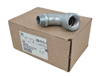 (5) PECO 802 1" Rigid 90 Deg Conduit Threaded Elbow Zinc Plated ...