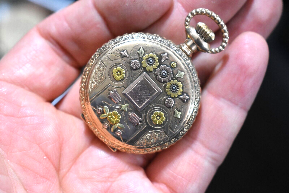 1911 Elgin Grade 320 0s 7J Hunting Pocket Watch w/Fancy CWC Gold.Fld ...