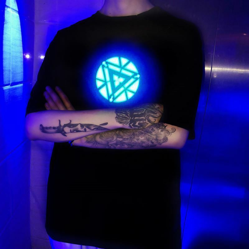 Iron Man LED T-shirt Sound Activated Equalizer Flashing Costume Party ...