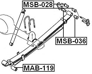 Rear Spring Bushing FEBEST MSB-028 OEM MB111071 | eBay