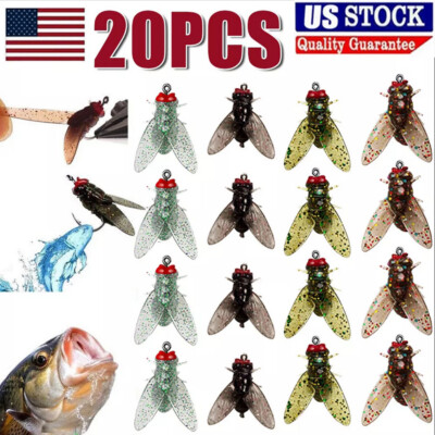 20Pcs Bionic Fly Fishing Bait Color Small Fly Hook Fly Fishing Bait ...