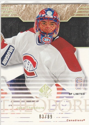 2003-04 SP Authentic Limited #45 Jose Theodore 044-P | eBay