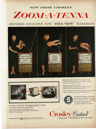 1956 Crosley Floor Model Television Set with Zoom-A-Tenna VIntage Print ...