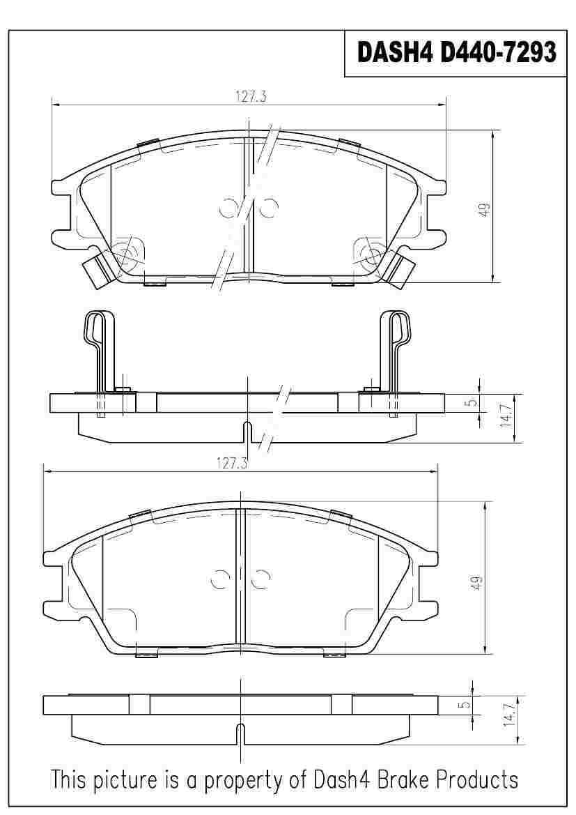 Disc Brake Pad Set-Premium Organic Pads Dash 4 Brake D440 for sale ...