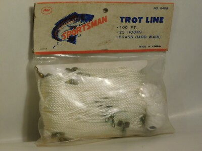Vintage Star Sportsman Trot Line 100 W/ 25 Hooks Brass Hardware | eBay