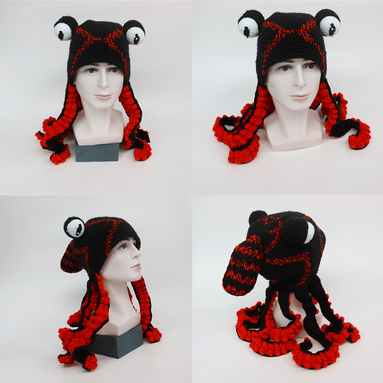 Women Men Octopus Winter Warm Knitted Hat Squid Knit Cap Beanie Fancy ...