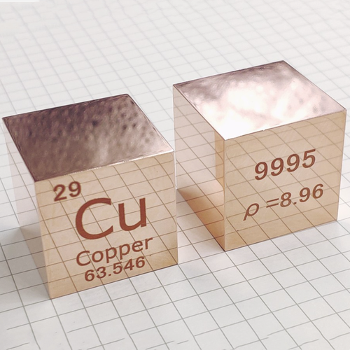 25.4mm Mirror Pure Copper Cu Carved Element Periodic Table Cube ...