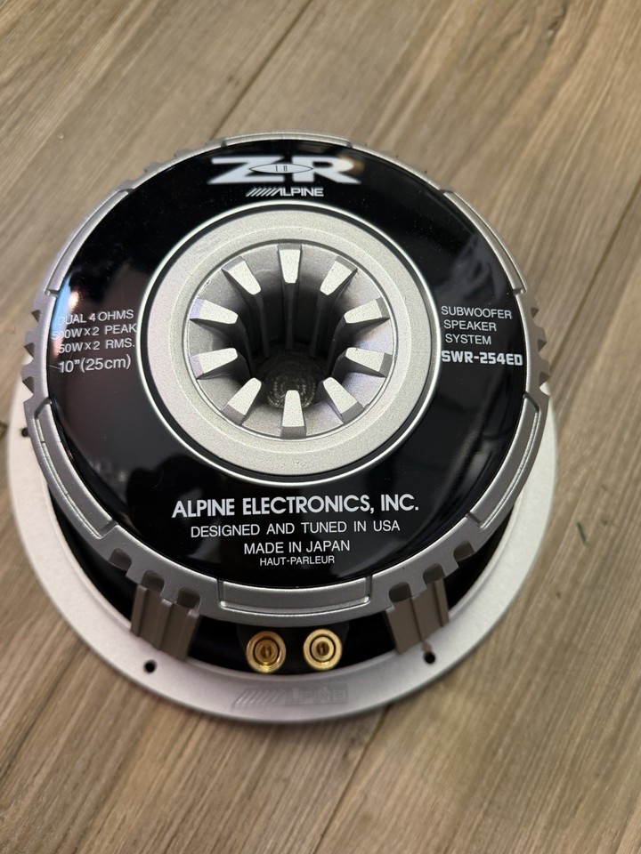 RARE Alpine ZR 10” SWR254ED Subwoofer Vintage 1000W DVC Excellent ...