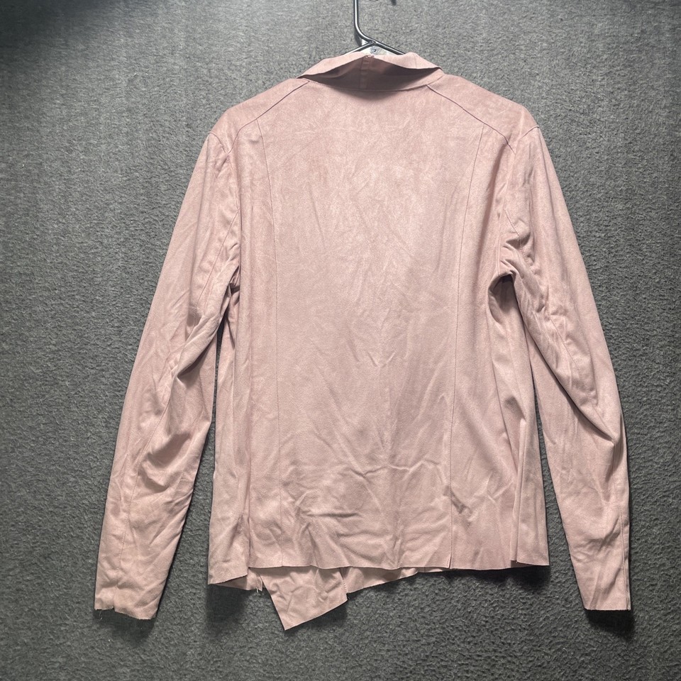 Mote Anthropologie Soft Faux Suede Jacket Drape Front Light Dusty Pink ...