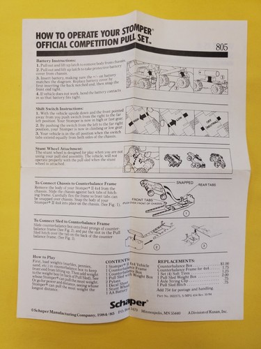 Schaper Stomper Official Competition Pull Sled Set Instructions Only | eBay