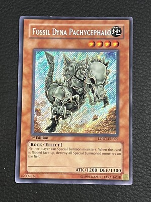Yugioh Fossil Dyna Pachycephalo LODT-EN099 Secret Rare 1st Edition NM ...