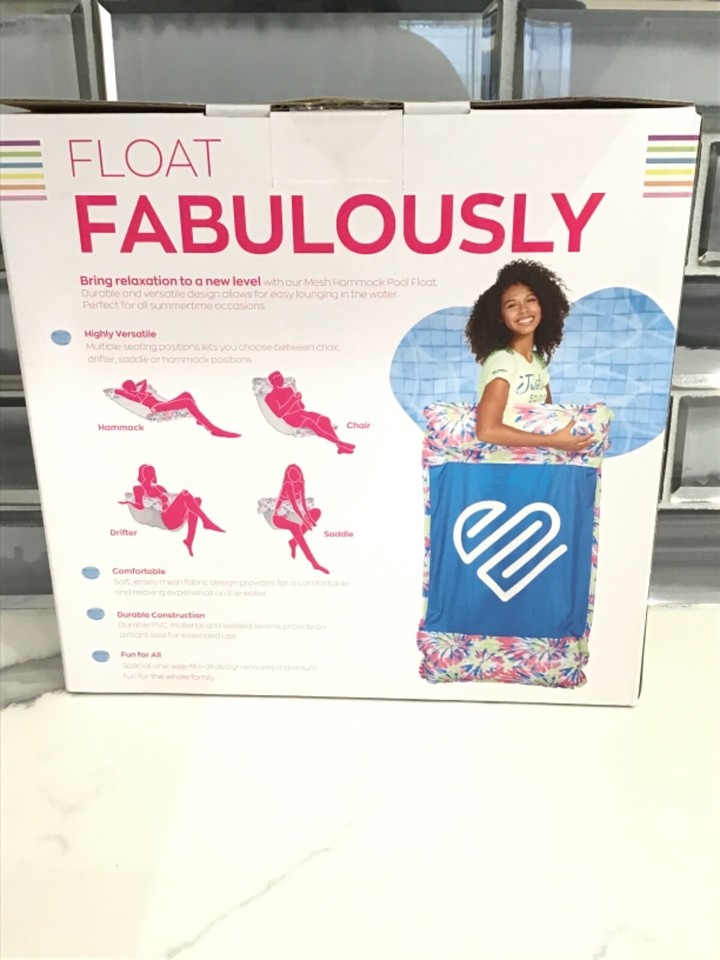 Justice Mesh Hammock Pool Float, Converts to Chair, Drifter, Saddle or ...