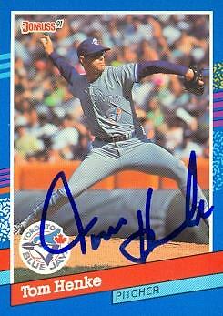 Tom Henke autographed Baseball Card (Toronto Blue Jays) 1991 Donruss ...
