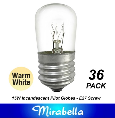 36 x 15W Clear Pilot Light Globe Bulb Lamp ES Screw E27 Incandescent ...