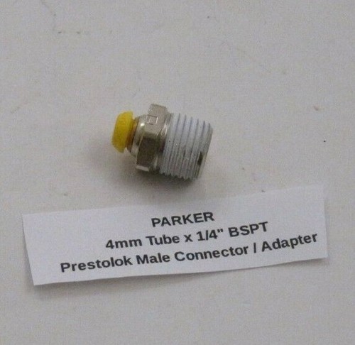 PARKER 4mm Tube x 1/4" BSPT Prestolok Male Connector / Adapter - PPD ...