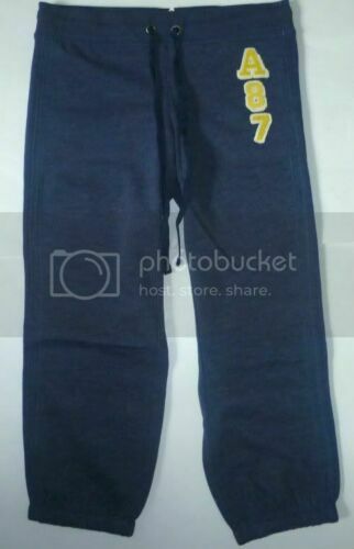 Womens AEROPOSTALE A87 Solid Cinched Heritage Capri Sweat Pants Capris ...