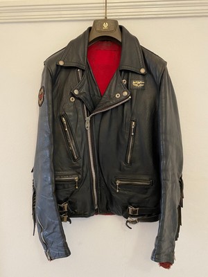 vintage LEWIS LEATHERS AVIAKIT biker leather jacket motorcycle black 34 ...
