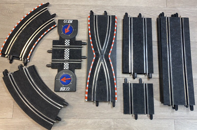 Lot of 17 SCX Compact Slot Car Track Parts 1/43 Straights, Turns ...