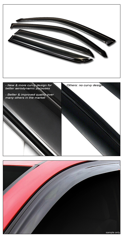 Topline For 2001-2007 Toyota Sequoia Sun Rain Guard Vent Shade Window ...