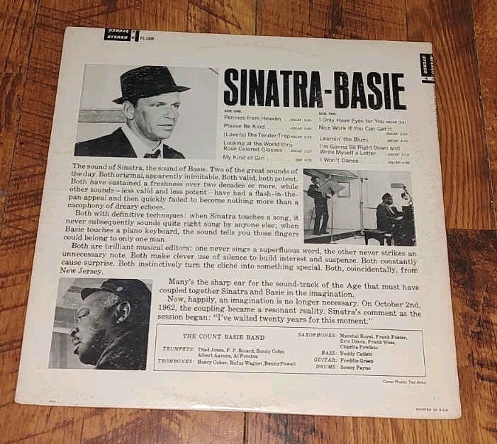 Frank Sinatra Count Basie "Historic First" 1963 vinyl LP EX Reprise R9 ...