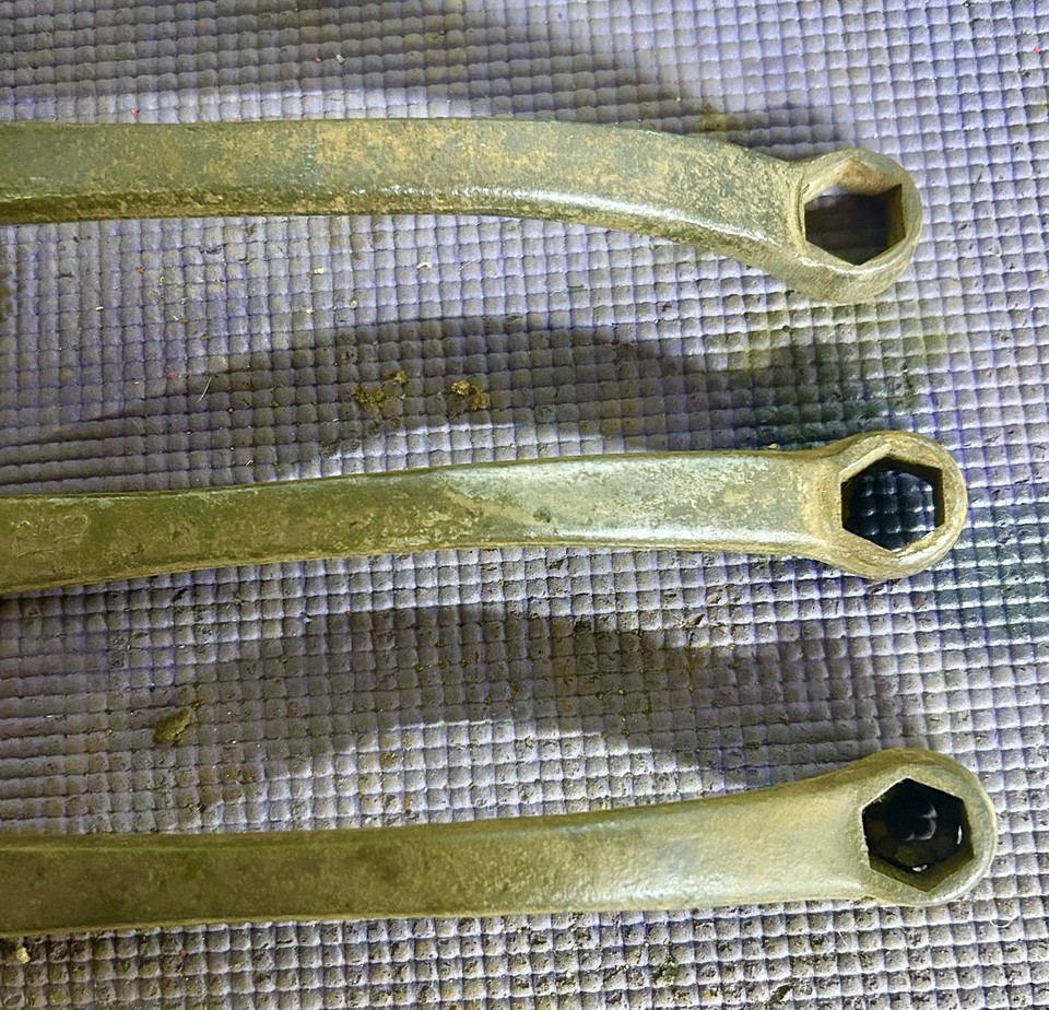 RARE LOT SET OF 3 FORD WRENCH SCRIPT ANTIQUE CAR TOOL MODEL OPEN A ...