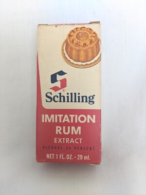 Vintage 1974 Schilling Imitation Rum Extract 1 Ounce Bottle- Half Full ...