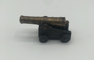 Vintage Mini Cannon Replica Toy Collectible Brass Cast Iron Man Cave | eBay