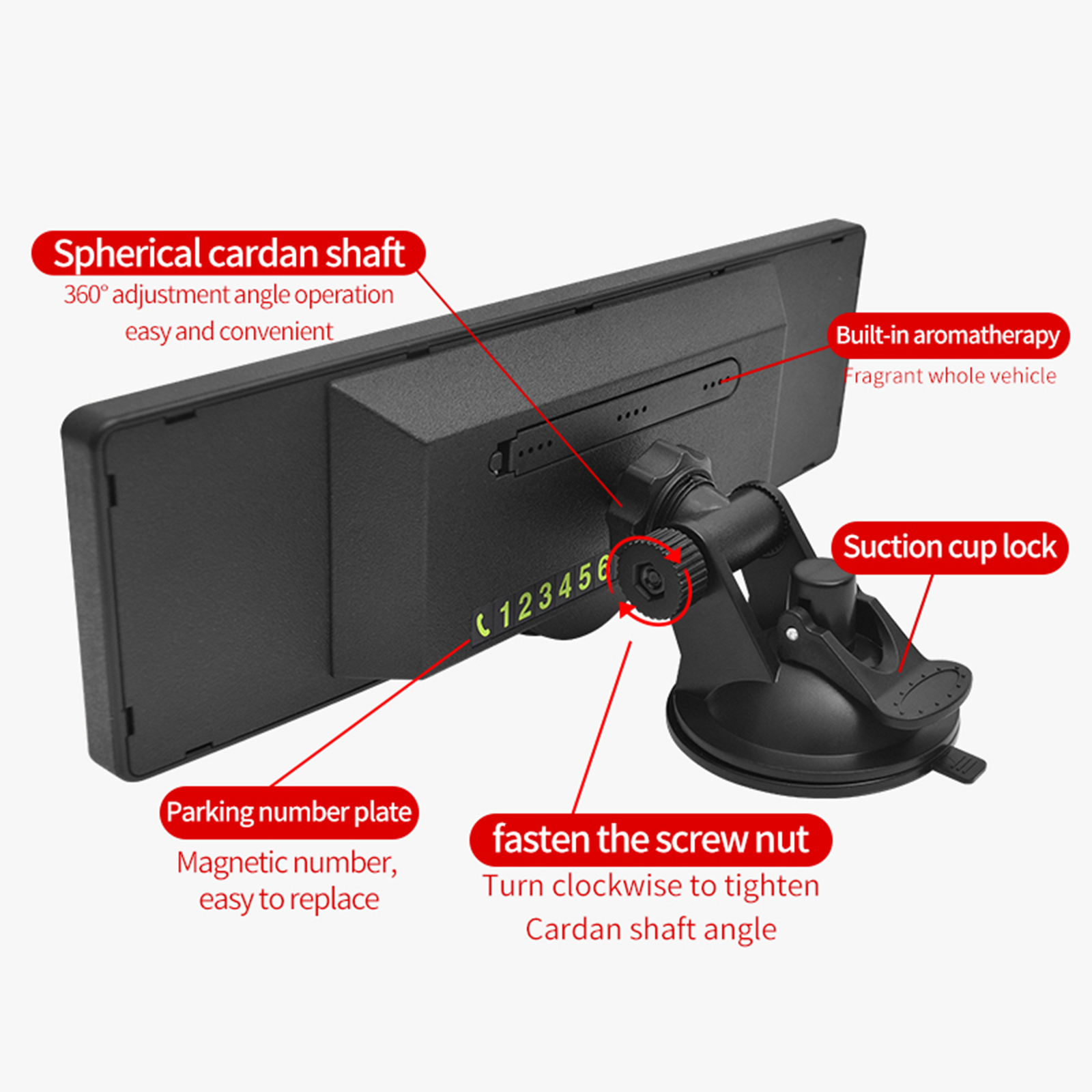 Rear View Mirror Suction Cup Rearview Mirror Wide Angle Aromatherapy ...