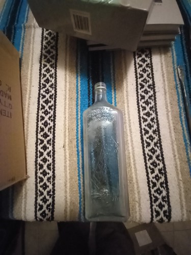 Vintage Embossed H&A Gilley Gin Square Frosted Glass Bottle | eBay