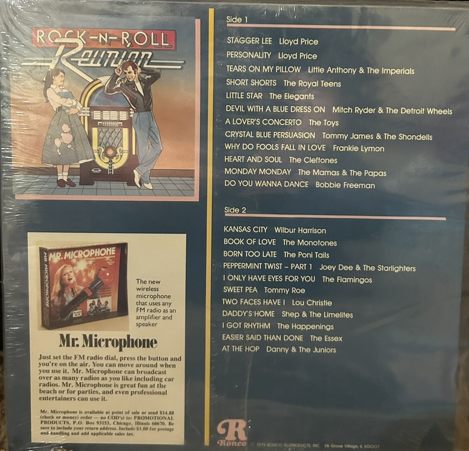 Rock & Roll Reunion 1979 LP Vinyl Record Album Rock/Pop Ronco 2290* | eBay