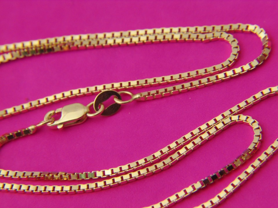 14k Gold Box Chain Necklace solid 14kt gold chains | eBay