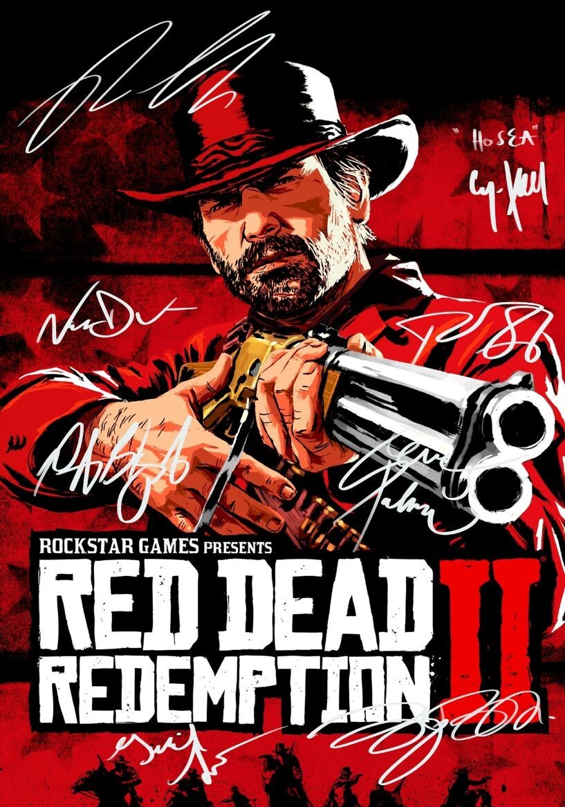 RED DEAD REDEMPTION II (RDR2) FULL CAST SIGNED AUTOGRAPHED PHOTO PRINT ...