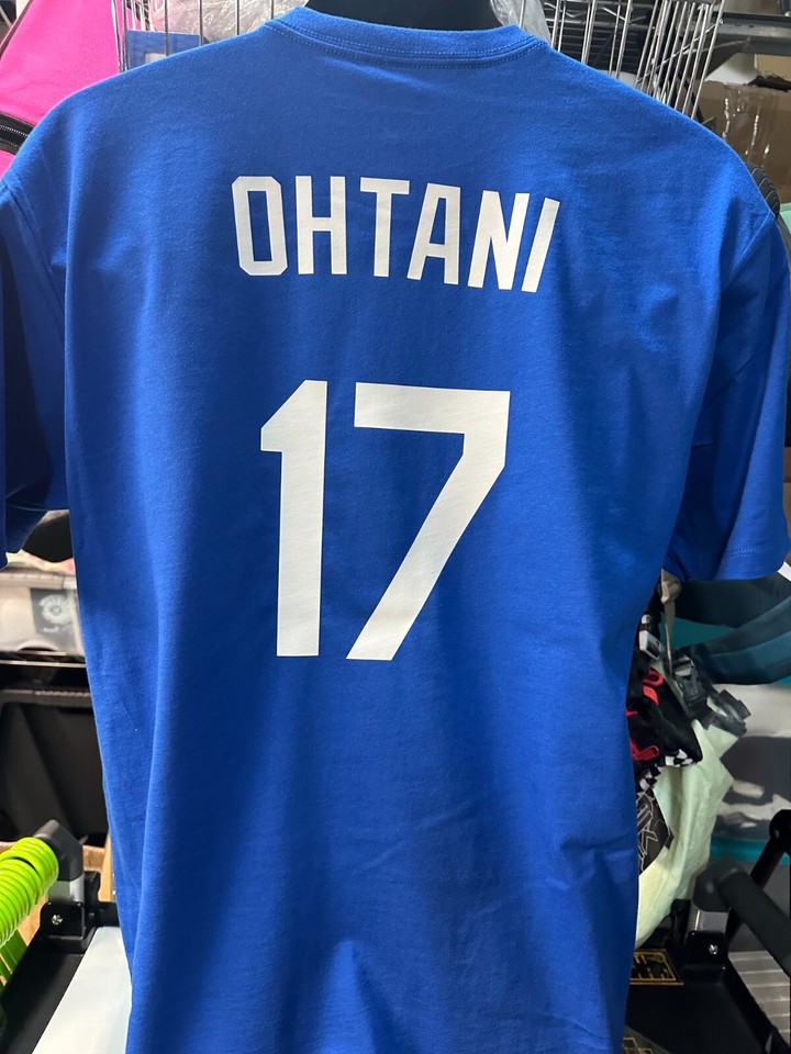 OHTANI #17 LOS ANGELES BASEBALL BLUE JERSEY STYLE SHIRT SIZE Youth ...