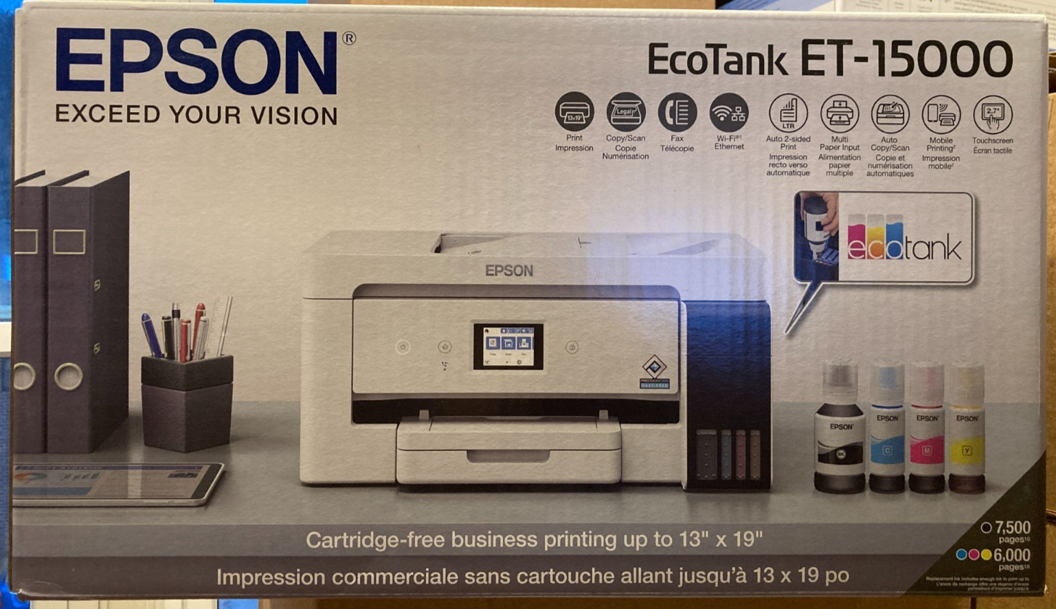 Epson EcoTank ET-15000 Wireless Color All-In-One Inkjet Printer | eBay