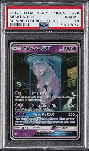 2017 POKEMON SUN & MOON SHINING LEGENDS SECRET #78 MEWTWO GX PSA 10 | eBay