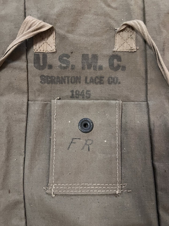 WW2 U.S. Military Sack/Pouch Marked U.S.M.C. Scranton Lace Co. 1945 | eBay