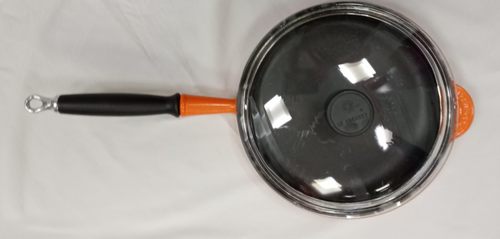 Le Creuset Cast Iron Long Handled Frying Pan With Lid In Volcanic ...