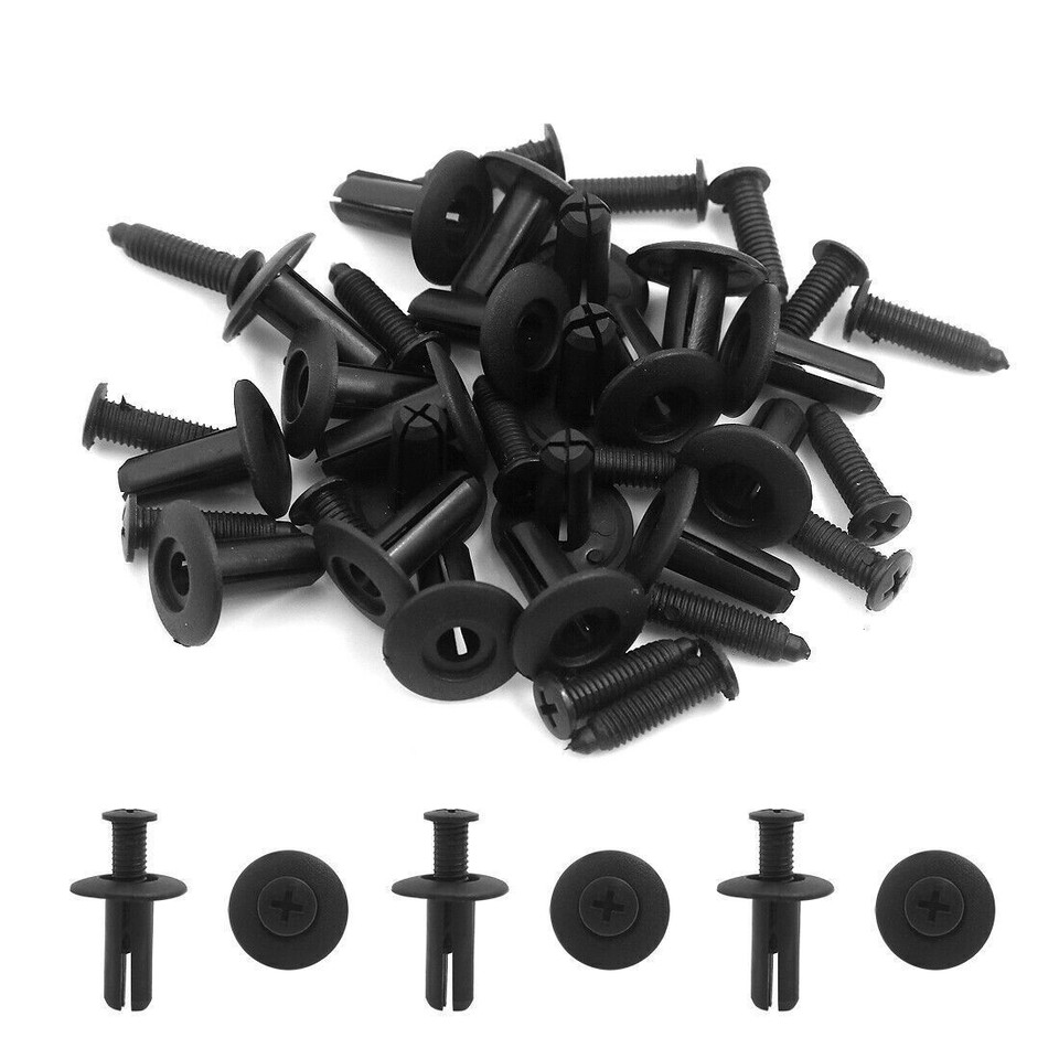 20pcs 8mm x 20mm x 20mm Plastic Rivets Fastener Clips Black for Car ...