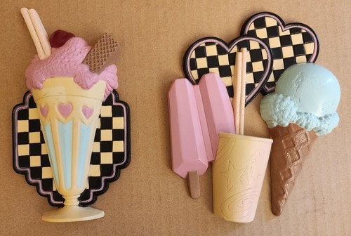 Vintage Burwood Ice Cream Milkshake Sundae Heart Wall Hangings Retro ...