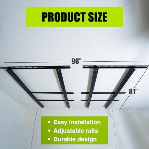 GARAGE STORAGE TOTE SLIDE RACK Overhead Tote Storage Rail System ...