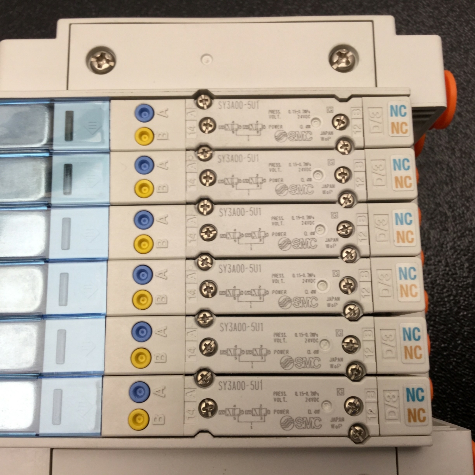 Bank Of 6 SMC SY3A00-5U1 4-Position Dual 3-Port Valves W/EX260-SPN1 ...