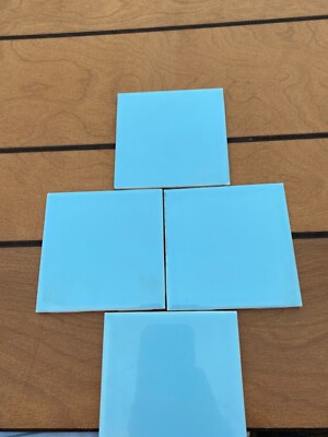 1 Wall Tile Atco USA 4-3/8" Gloss Light Powder Blue Ceramic 1950s Retro ...