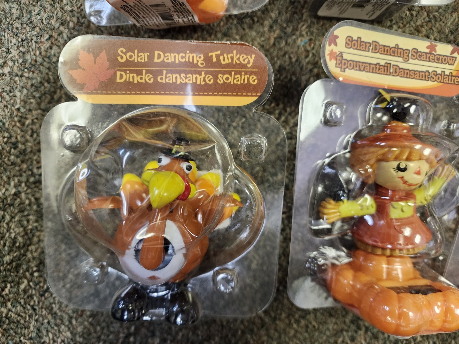 Lot 9 SOLAR POWERED DANCING BOBBLEHEAD FALL THANKSGIVING GIRL SCARECROW ...