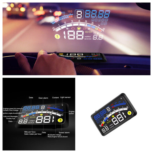 F4 Car HUD Head Up Display OBD II OBD2 Auto Gauge 5.5" Dash Screen ...