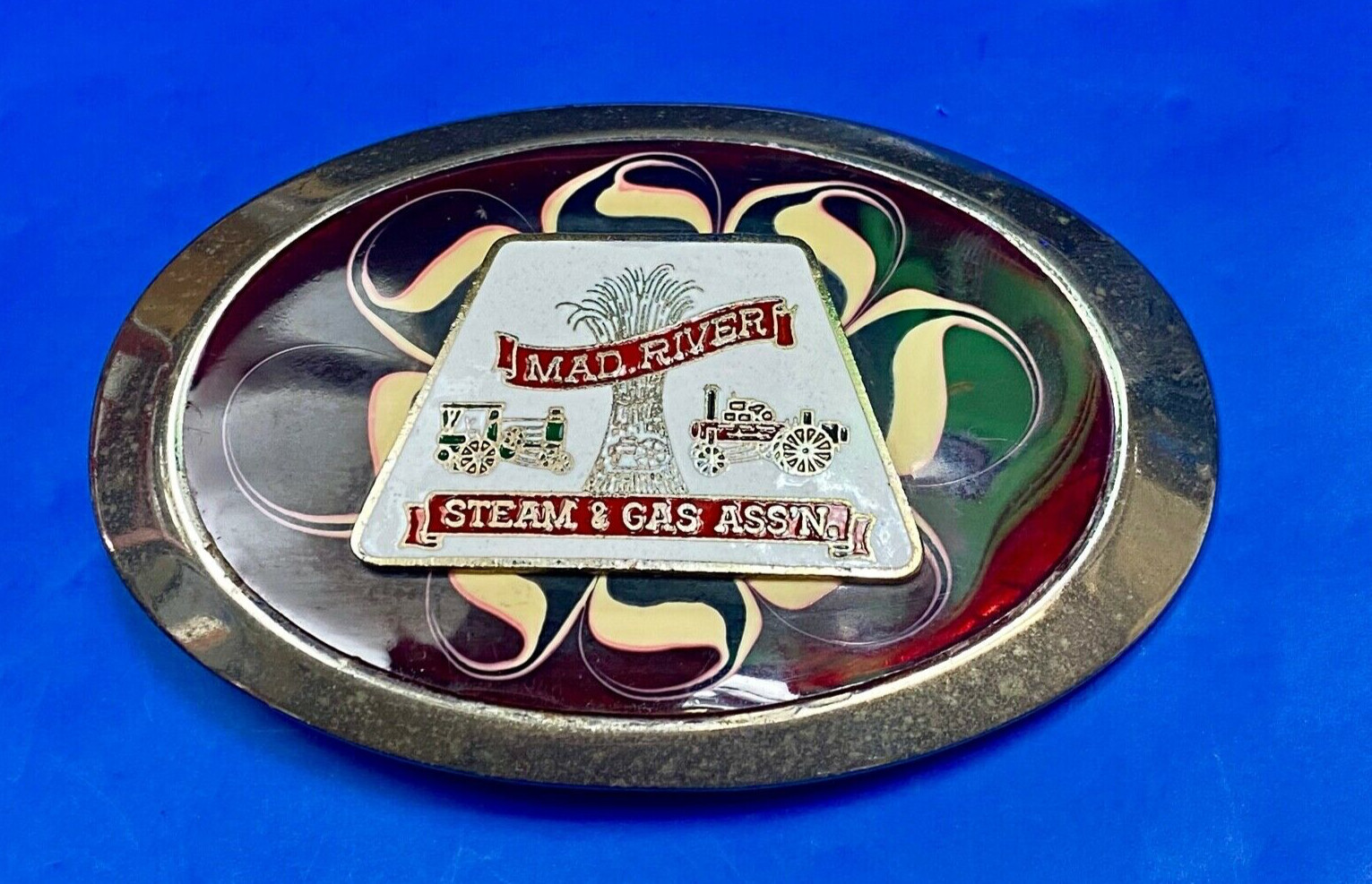 Mad River Steam & Gas Association Belt Buckle Rare Tr… - Gem